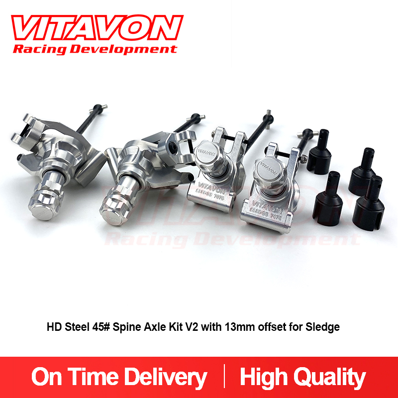 VitavonVITAVON V2 CNC Alu#7075 HD 45# Steel Spline Axle Kit for Traxxas ...